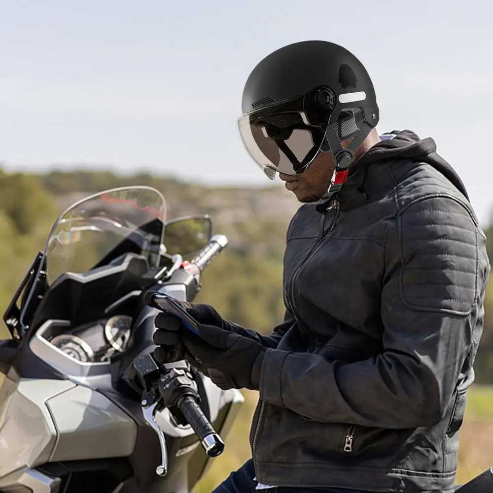 Jual SPORT BIBU Helm Sepeda Skuter Motor Half Face Dark Visor