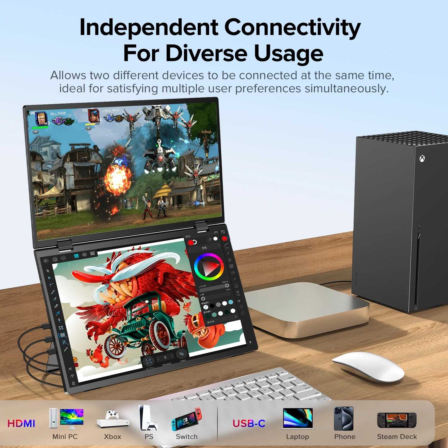 Jual UPERFECT Portable Monitor Dual Screen 15.6 Inch IPS FHD