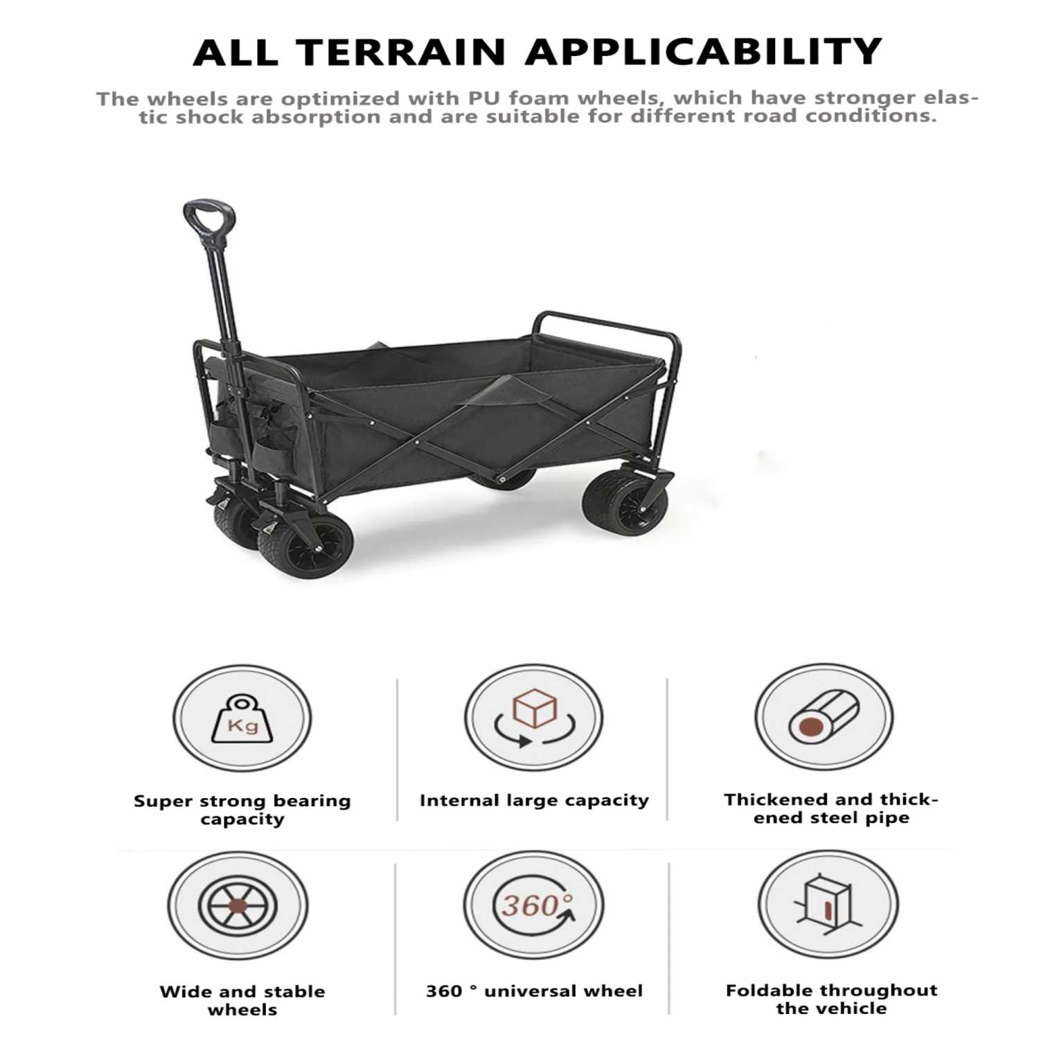 Jual PRODX Troli Barang Lipat Cart Camp Picnic Portable 6 Inch