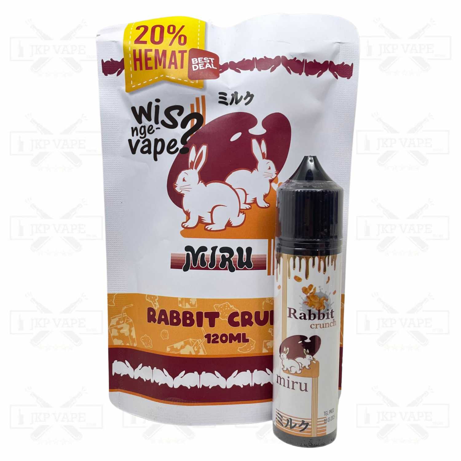Jual Miru Rabbit Crunch 60ml - Milky Choco Crunch Liquid Vape