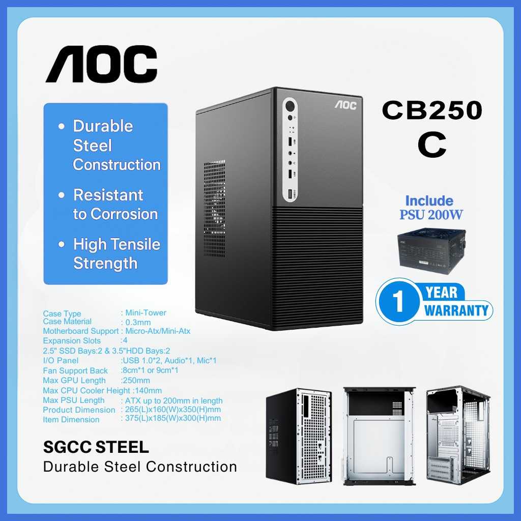 Jual Casing PC Office/Home AOC CB250-C include PSU 200W Garansi
