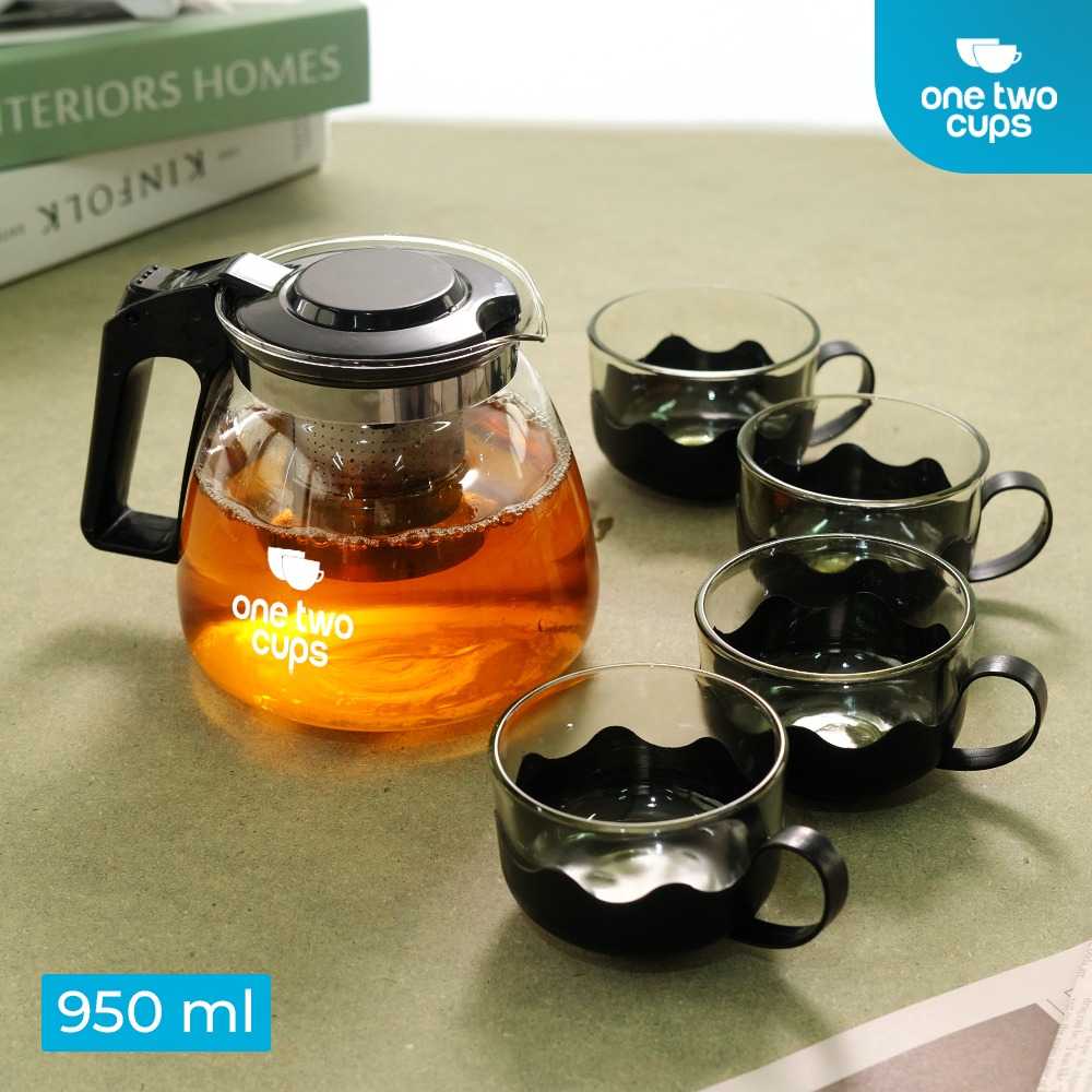 Jual One Two Cups Teko Teh Chinese Teapot Pitcher 950ml with 4