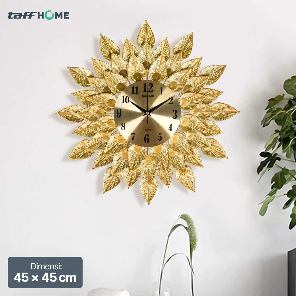 Jual TaffHOME Jam Dinding Besi Sunflower Silent Movement 45cm