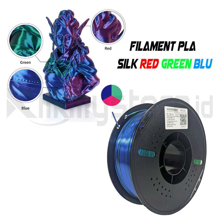 Jual Filament Tri Color PLA Multi Warna 3D Printer Neat Winding
