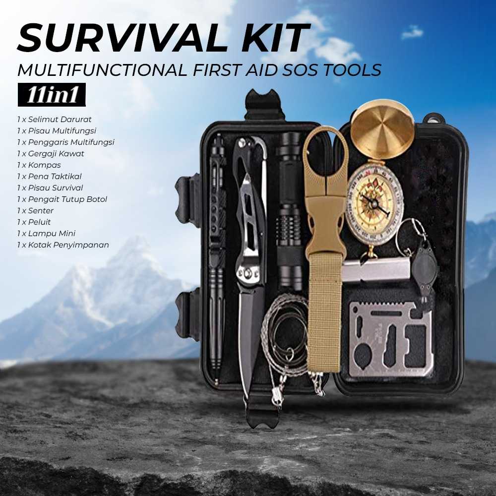 Jual Survival Kit Multifunctional First Aid SOS EDC Emergency