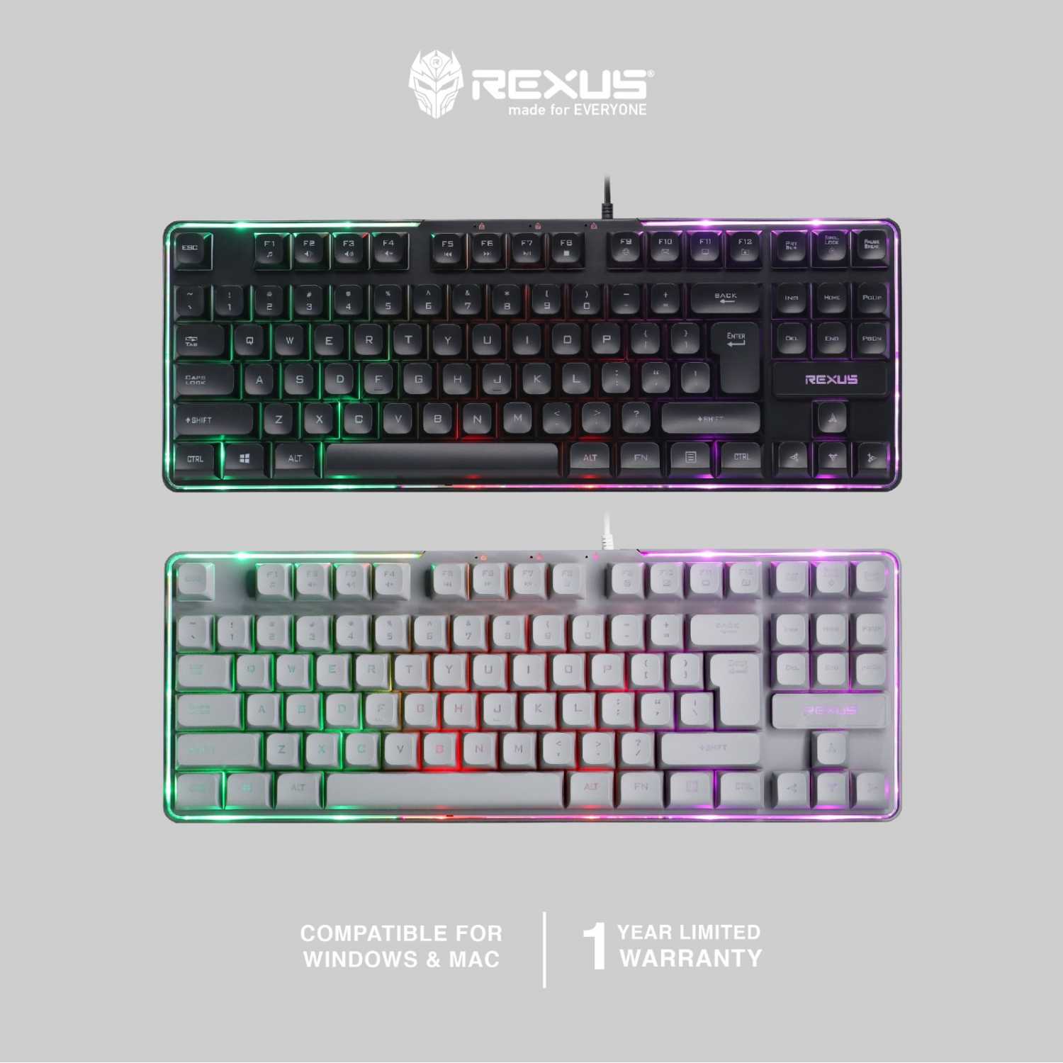 Jual Rexus K9L Keyboard Membrane Battlefire - RGB Backlight Plug