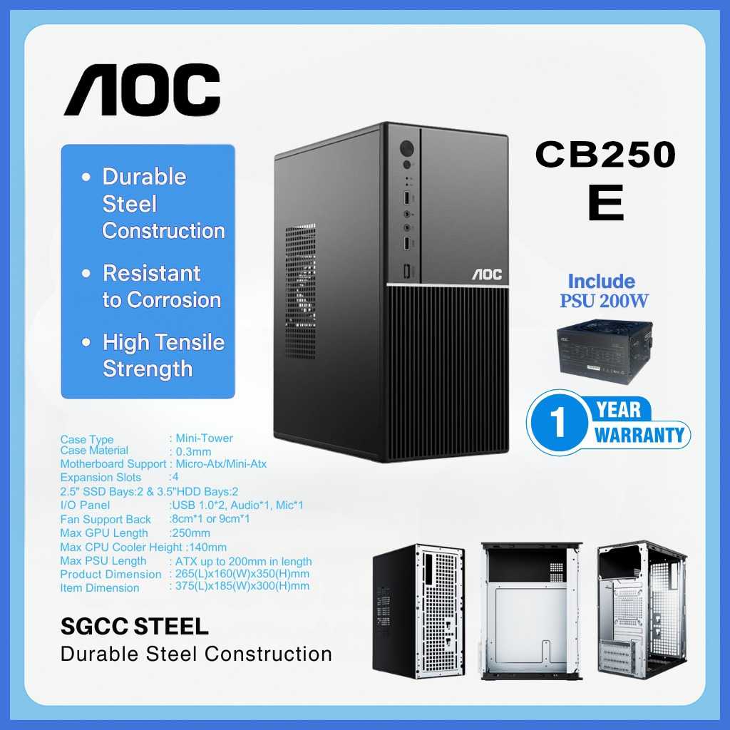 Jual Casing PC Office/Home AOC CB250-E include PSU 200W Garansi