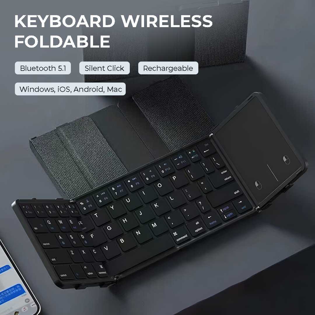 Jual AVATTO Keyboard Wireless Foldable Bluetooth 5.1 Touchpad