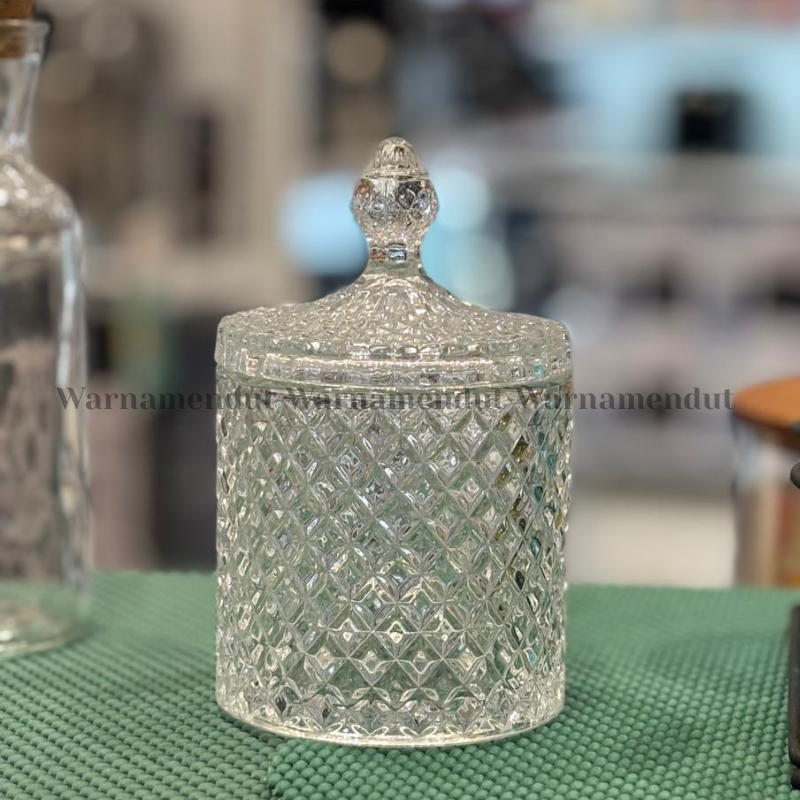 Jual Toples Kaca Lebaran Bulat Stoples Permen Kue Tinggi 17.6cm