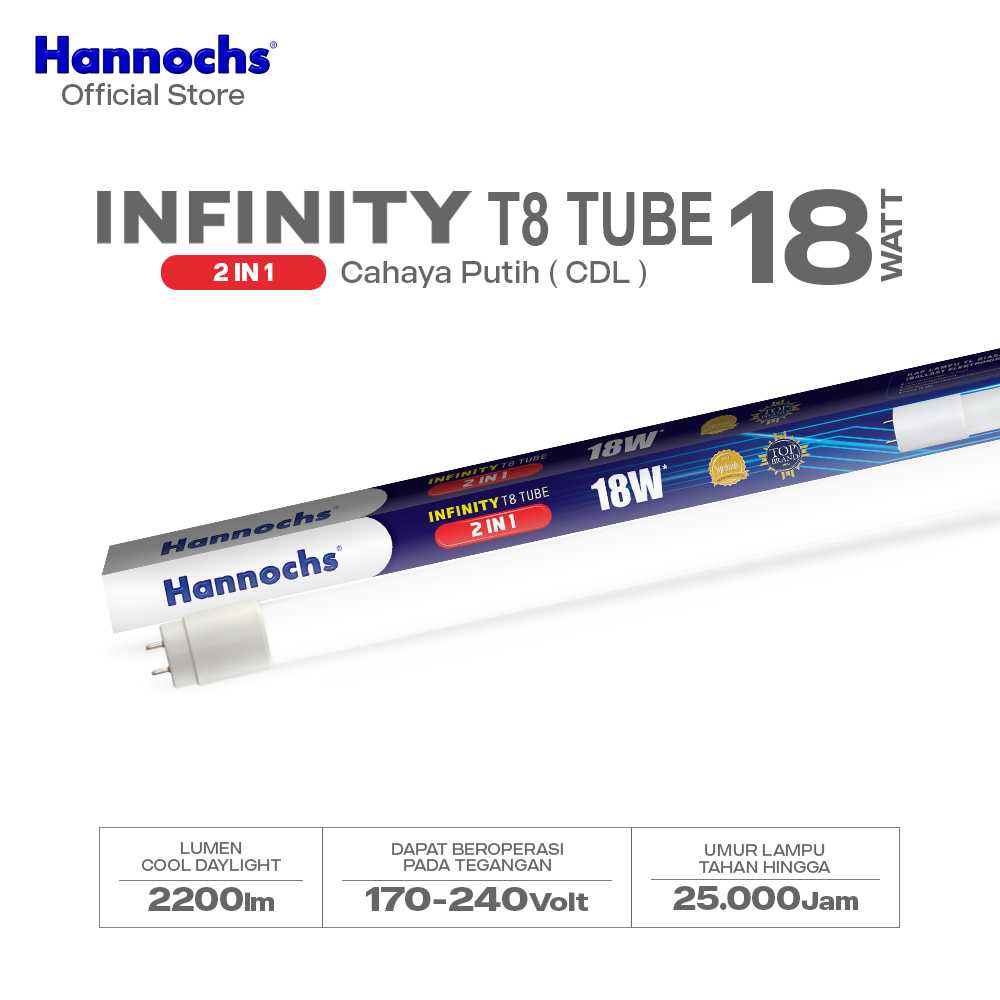 Jual Hannochs Lampu TL LED Infinity T8 Lampu Tube Light 2in1 18