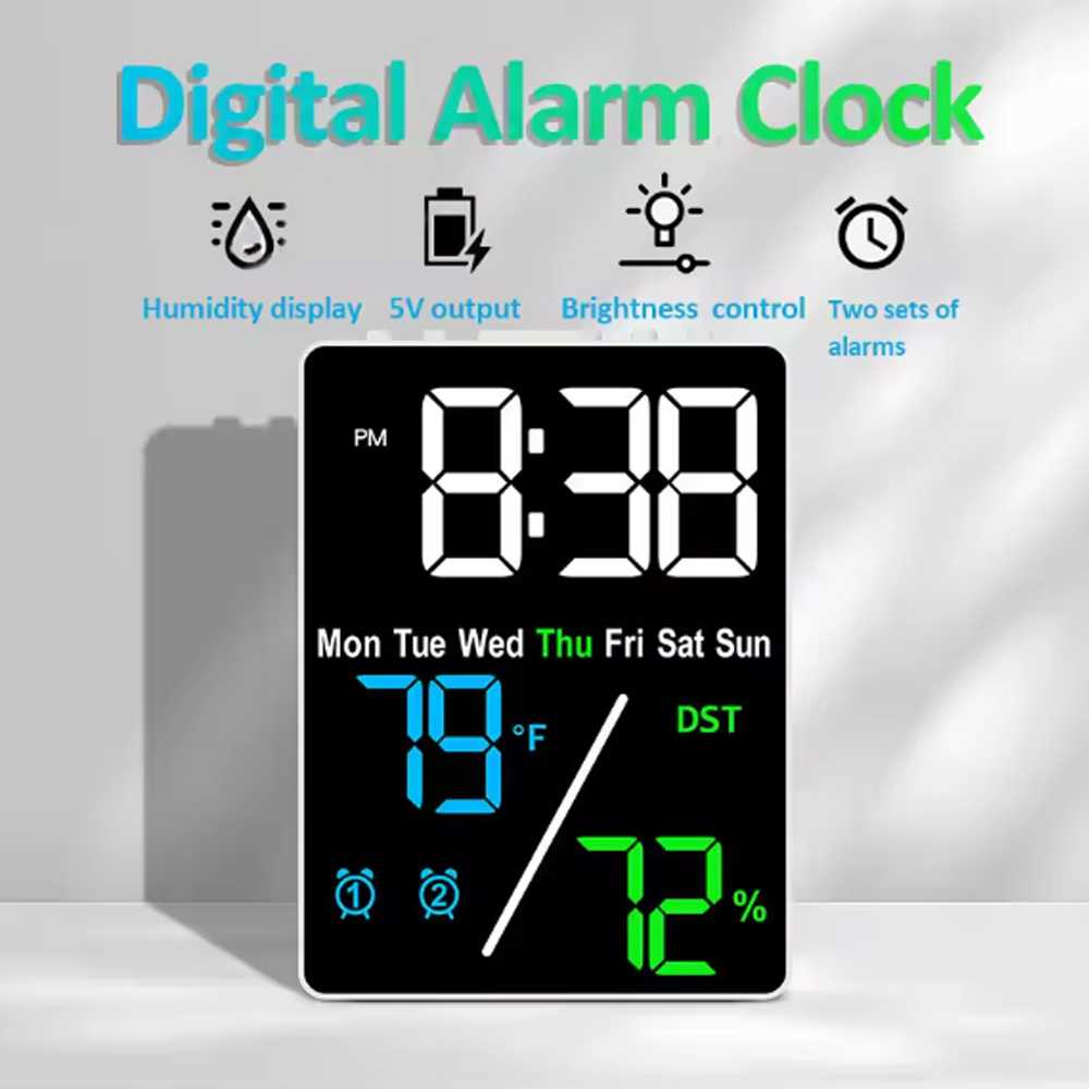 Jual DICO Jam Meja Digital LED Smart Alarm Clock Temperature