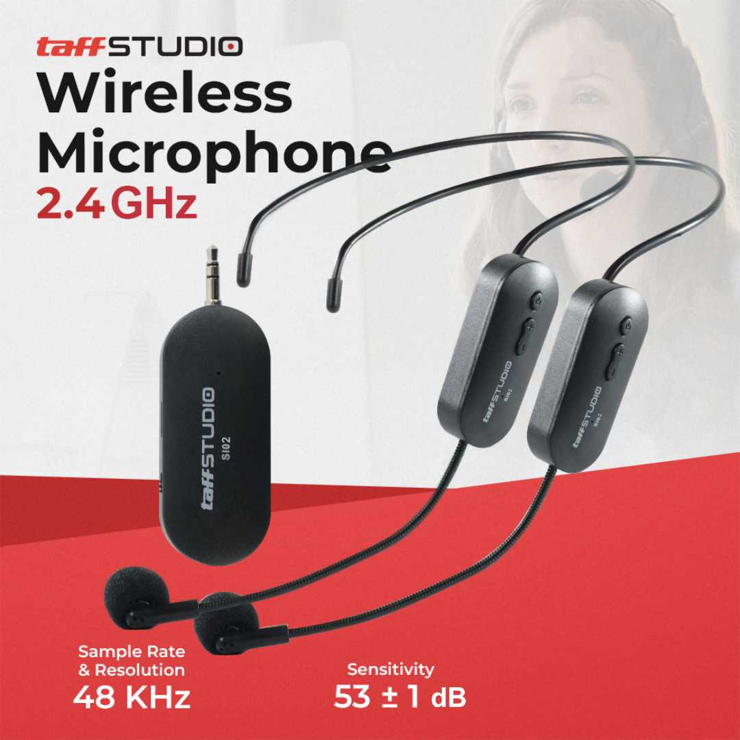Jual TaffSTUDIO Wireless Microphone 2.4G Headset 2 PCS with