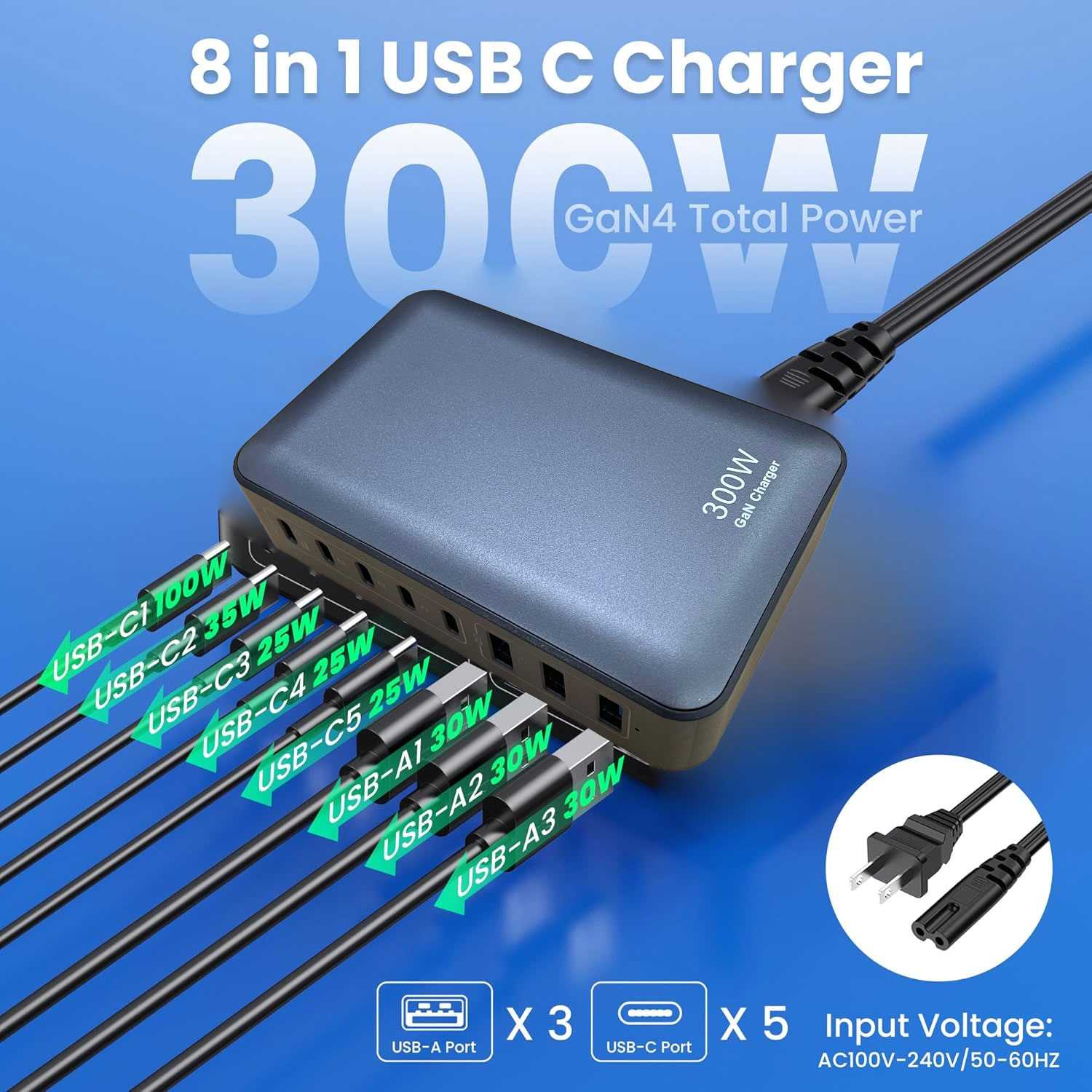 Jual ILEPO Charger USB Docking Station 8 Multi Port Type C PD QC