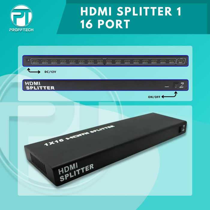 Jual Profftech HDMI Splitter 16 Port 1 In 16 Out Full HD 3D 4K