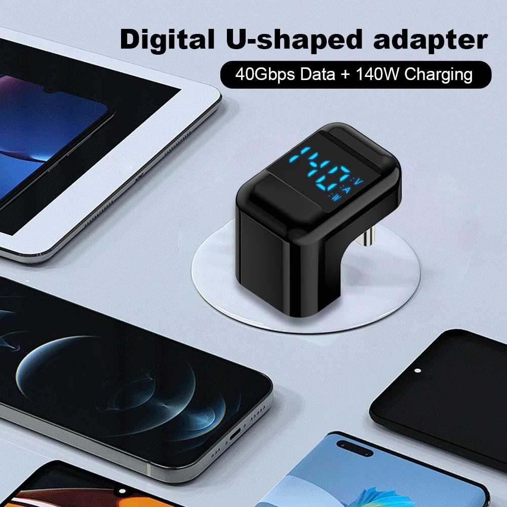Jual Eareye OTG USB Type C Female to Male Adaptor U Shape LED
