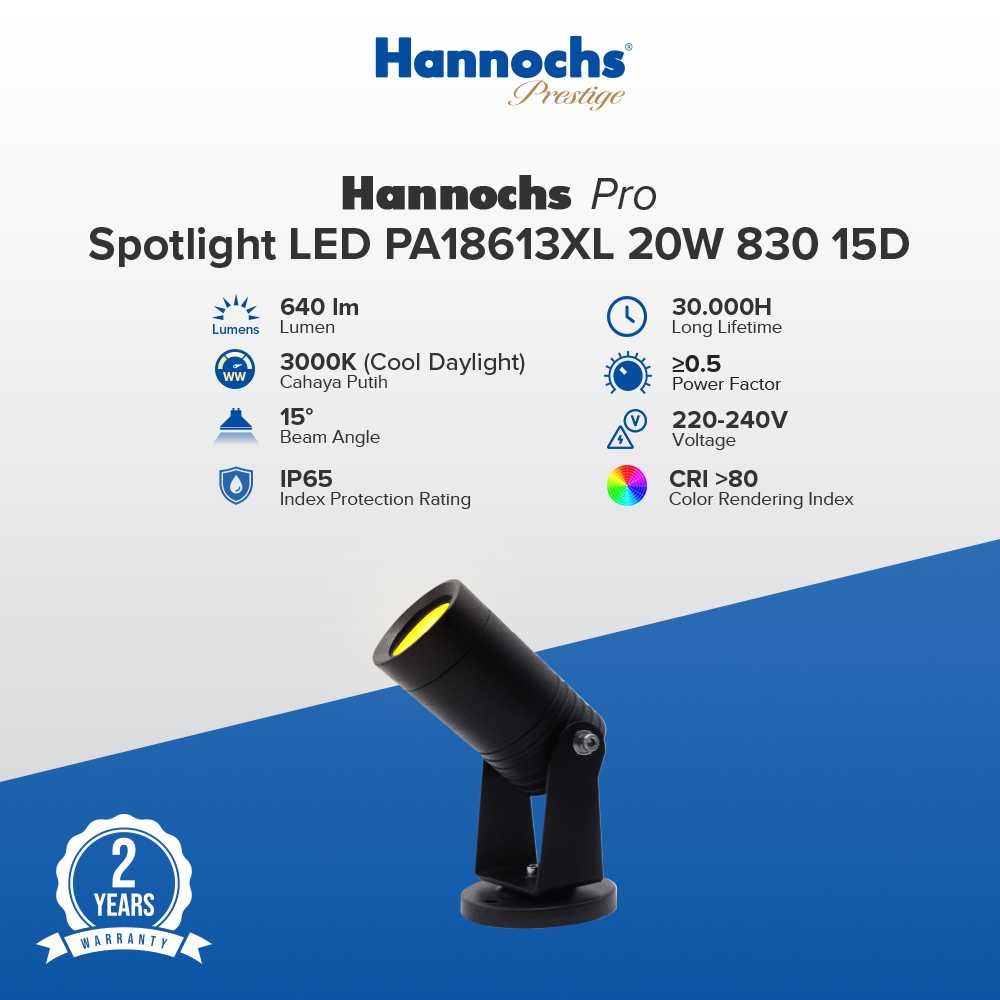 Jual Hannochs Lampu Downlight Spotlight LED PA18613XL Pro IP65