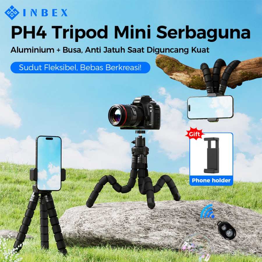 Jual Inbex PH4 Flexible Gorilla / Gurita Tripod with Phone Holder