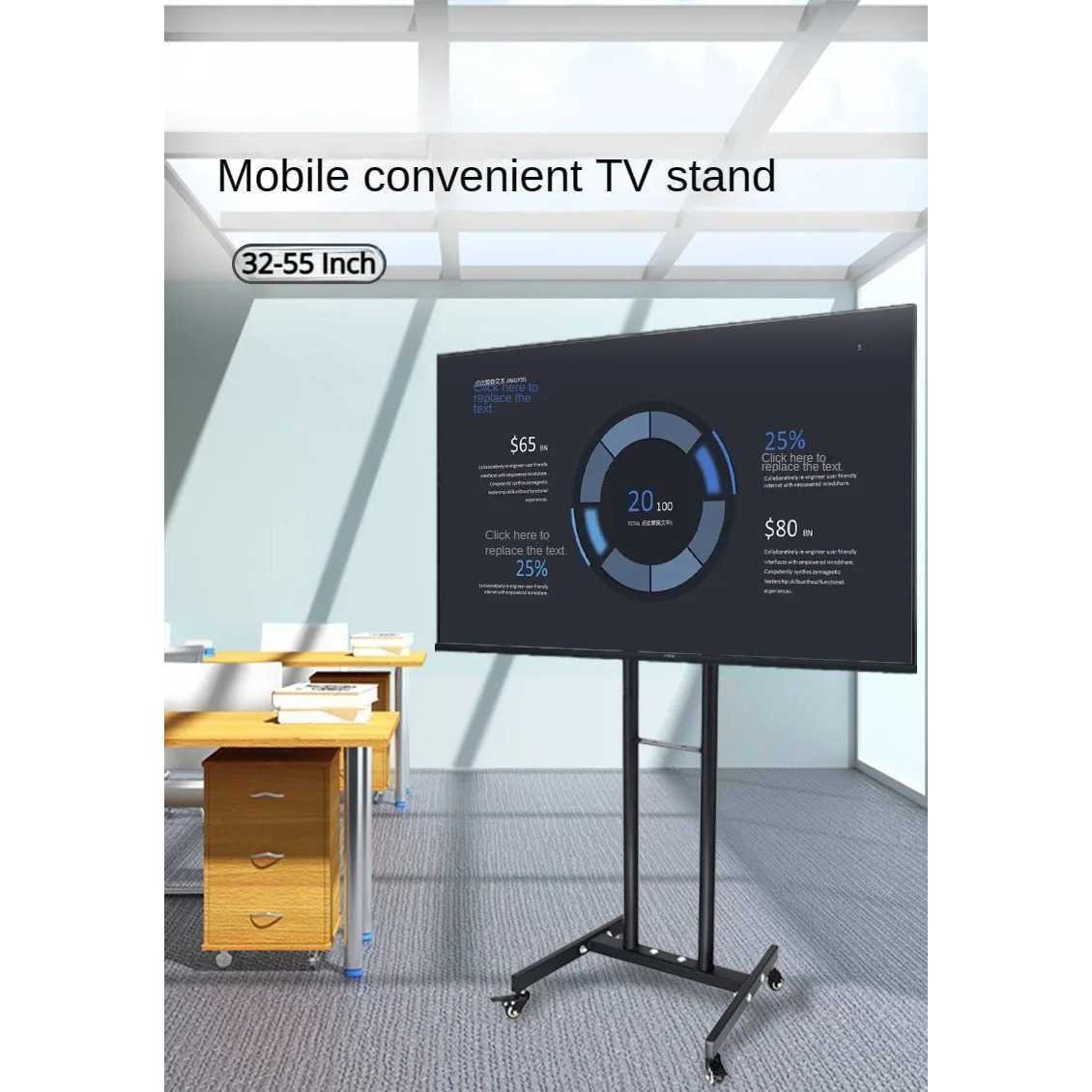 Jual JUSHIJIA Bracket TV Floor Stand Wheel VESA 400 x 400 for