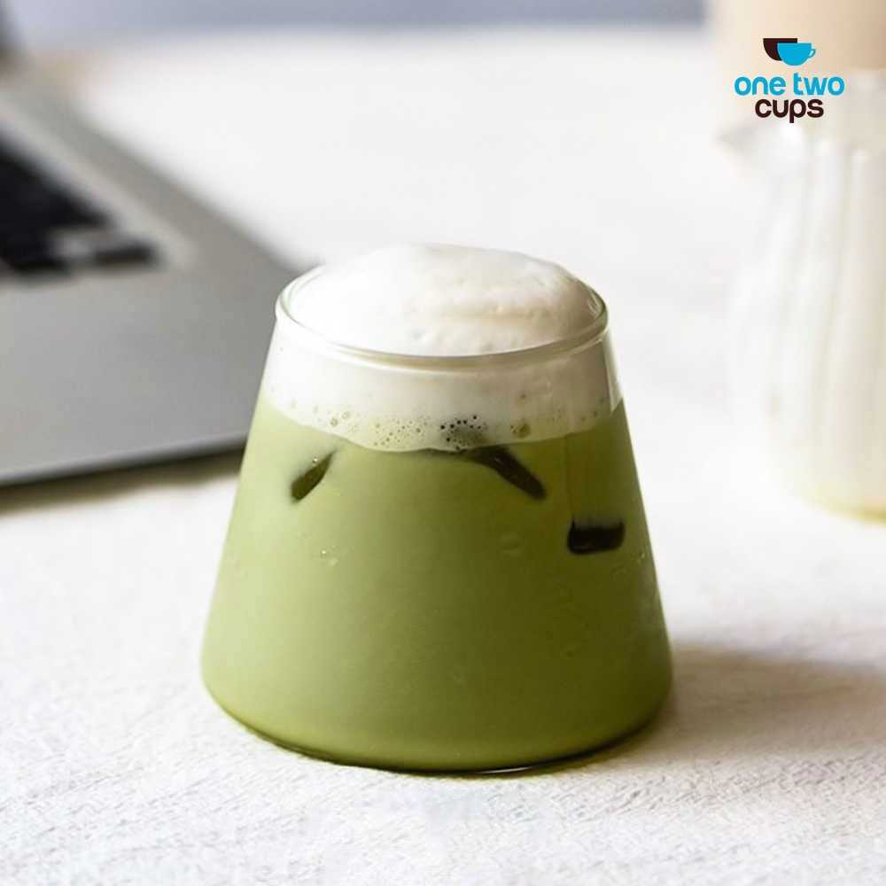 Jual Gelas Cup Matcha Kopi Bentuk Gunung Kaca Borosilikat 300ml