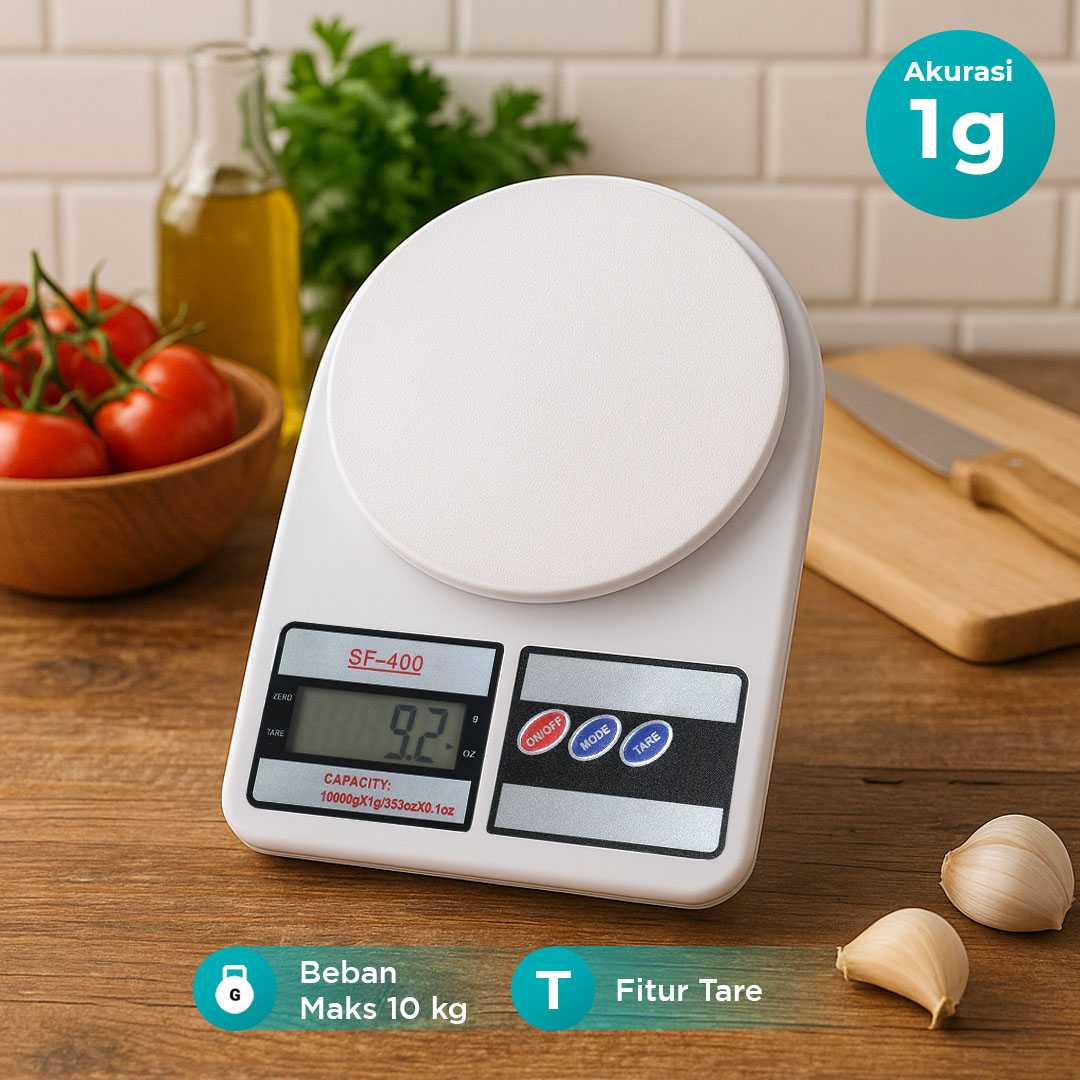Jual VKTECH Timbangan Dapur Mini Digital Scale 10kg 1g - SF-400