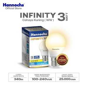 Jual Hannochs Lampu Bohlam LED Infinity 3 watt Cahaya Kuning