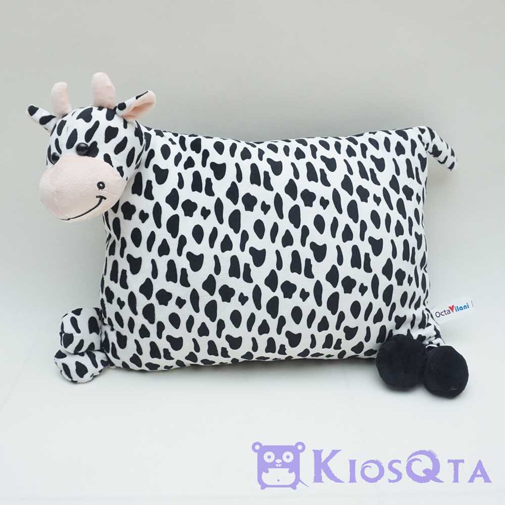 Jual bantal boneka sapi totol cute cow hitam putih persegi