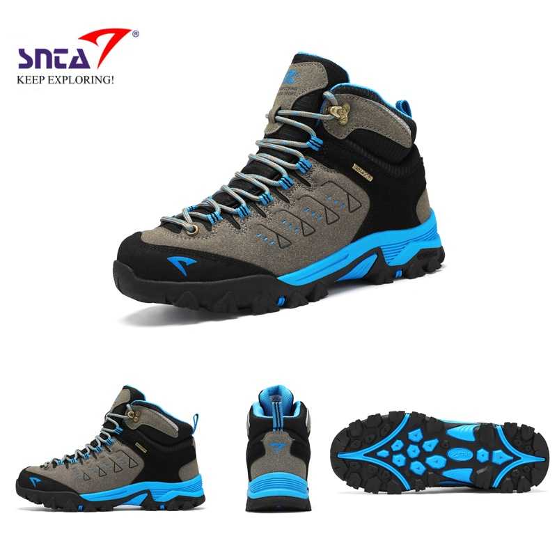 Jual Sepatu Gunung Pria Hiking Boots SNTA 506 Grey Ltblue