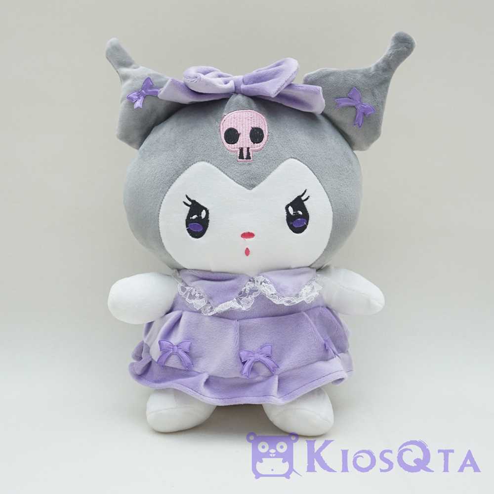 Jual boneka kuromi abu abu gaun pita ungu medium | Jakmall.com