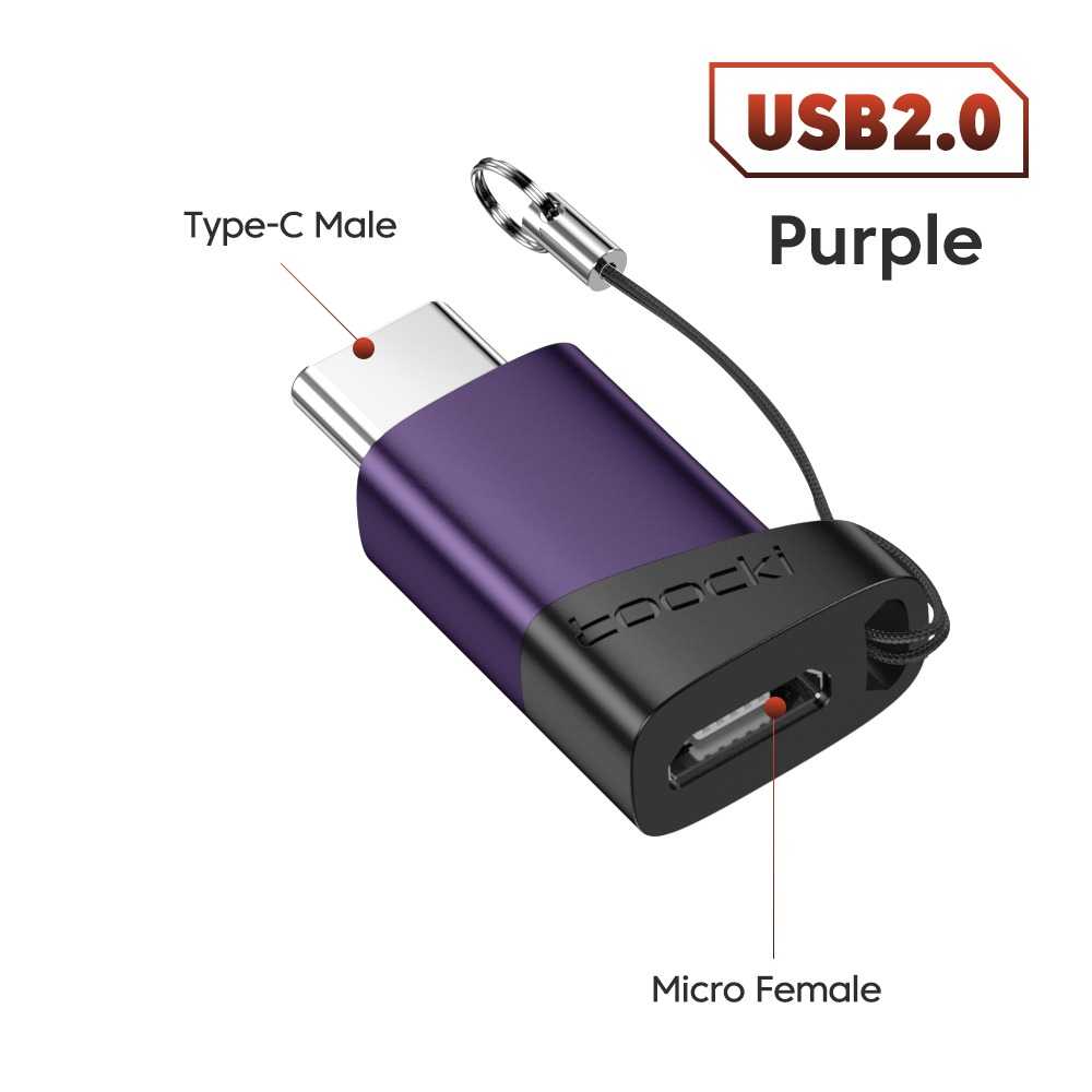 Jual Toocki OTG Type C to Micro USB 480Mbps with Lanyard Adapter