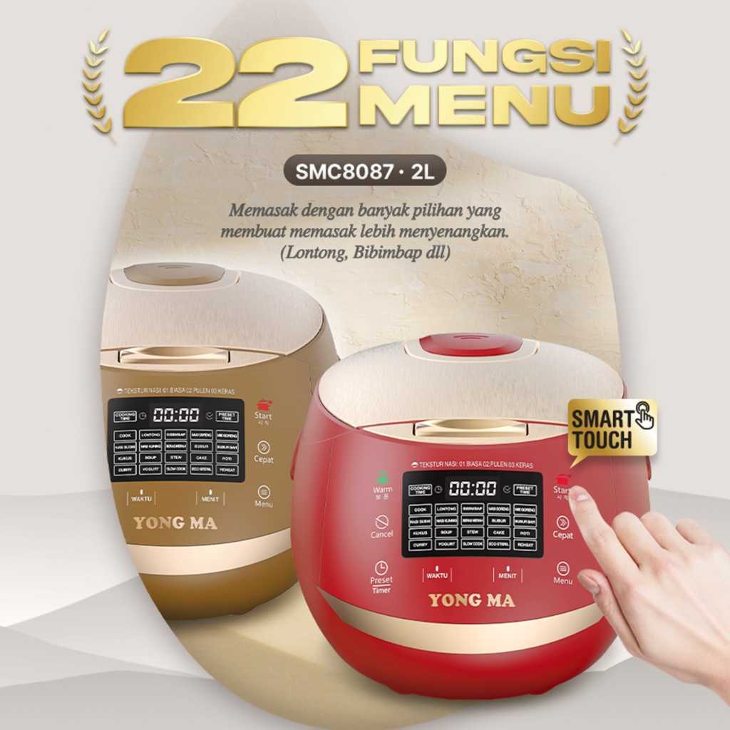 Jual YongMa SMC8087 Rice Cooker Digital 22 Macam Menu Masakan