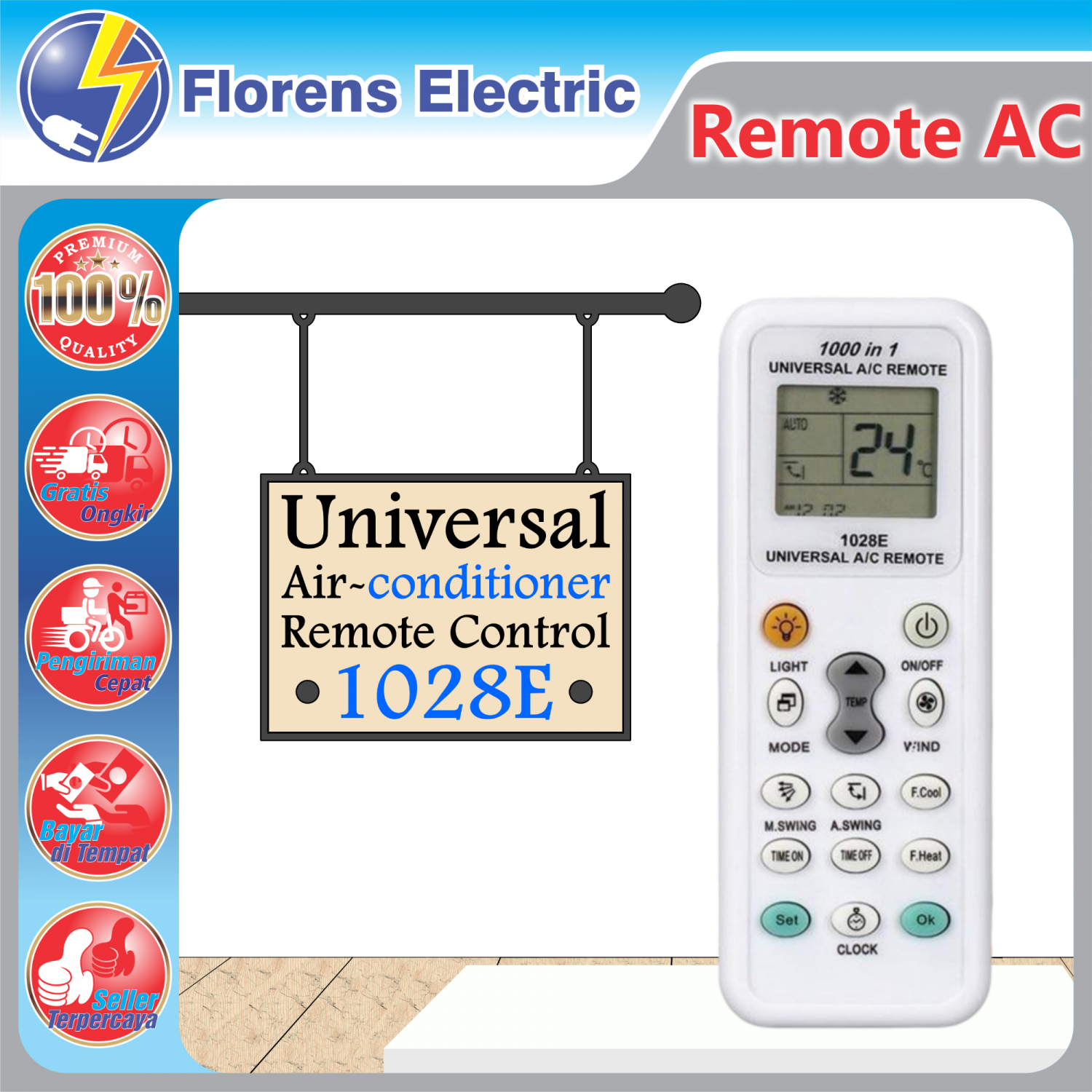 Jual Remote AC Universal 1028E Split Plasma ALL Merk Multi