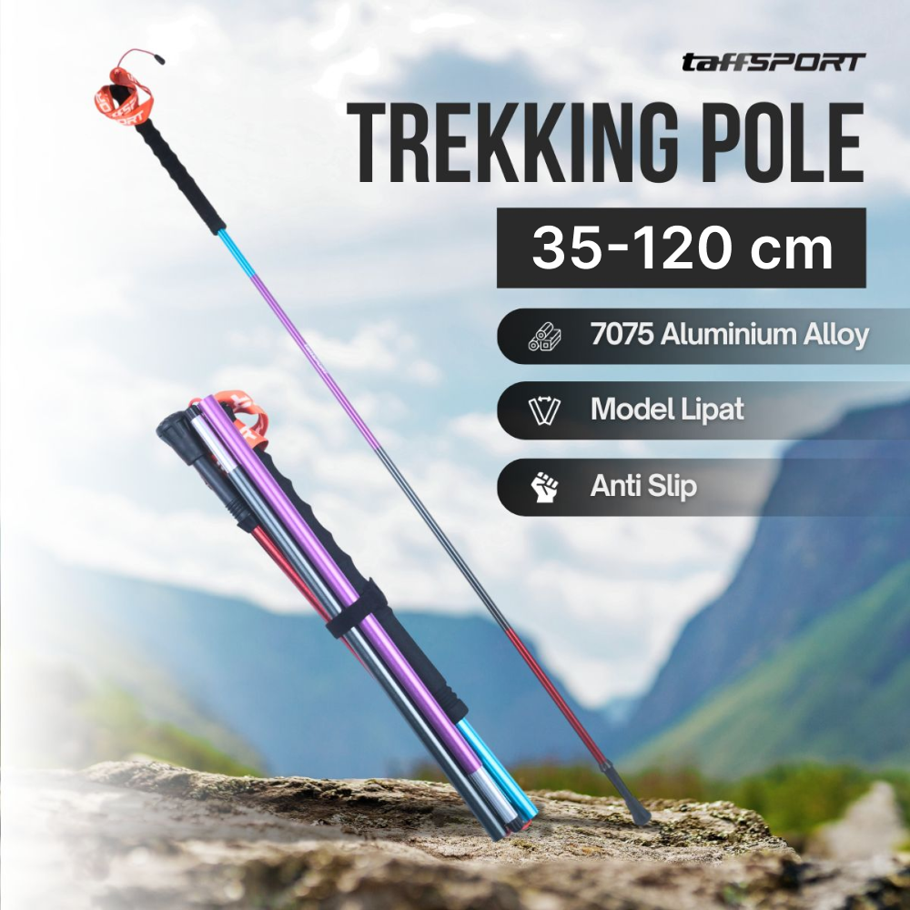 Jual TaffSPORT Tongkat Hiking Lipat Trekking Pole Aluminium