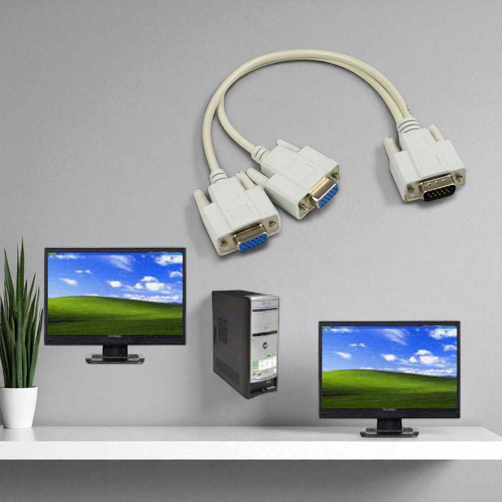 Jual Kabel Percabangan Splitter VGA to Dual VGA Output 15 Pin