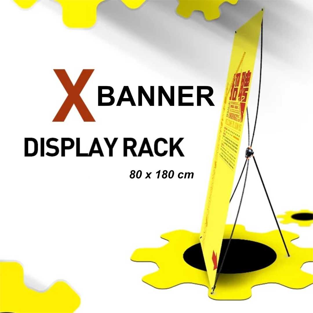 Jual BCALLK Rangka X Banner Frame Standing Display Bow Stand Ad