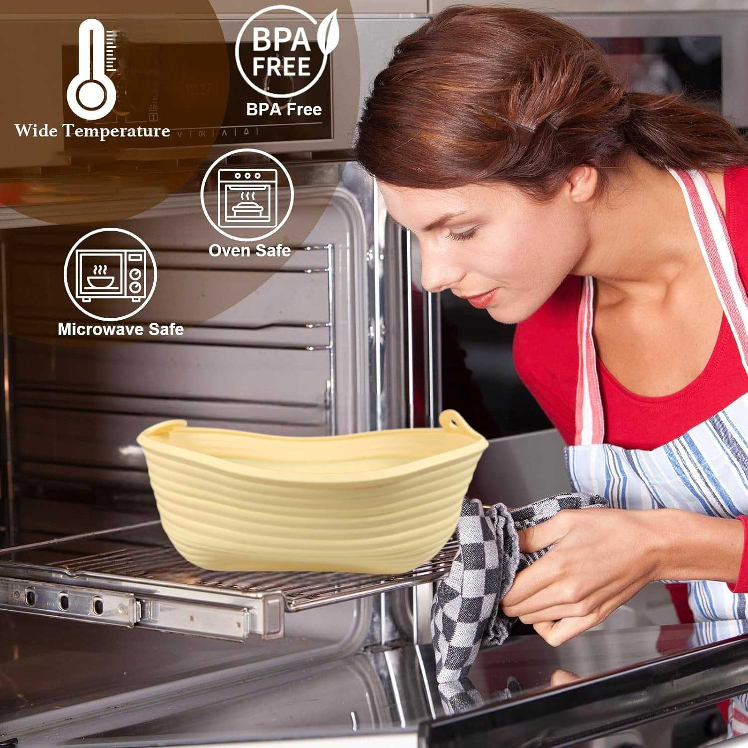 Jual RAINDE Wadah Adonan Roti Oval Banneton Basket Silicone