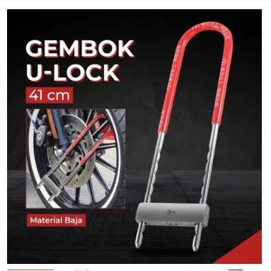 Jual LBX U-Lock Gembok Baja Velg Pelk Ban Sepeda Motor Handle H