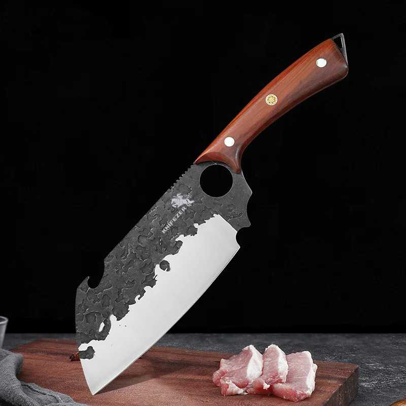 Jual KNIFEZER Pisau Daging Stainless Steel 5Cr15 Forged Cleaver