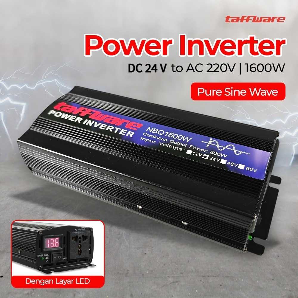 Jual Taffware Power Inverter Mobil Pure Sine Wave AC 220V 1600W