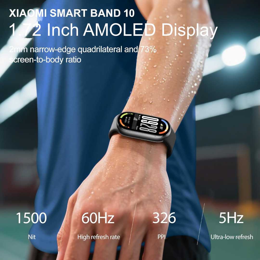 Jual Xiaomi Smart Band 10 1.72 Inch AMOLED Display 233mAh