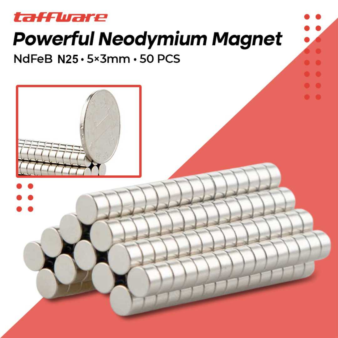 Jual Taffware Powerful Neodymium Magnet NdFeB N25 50 PCS - MG01