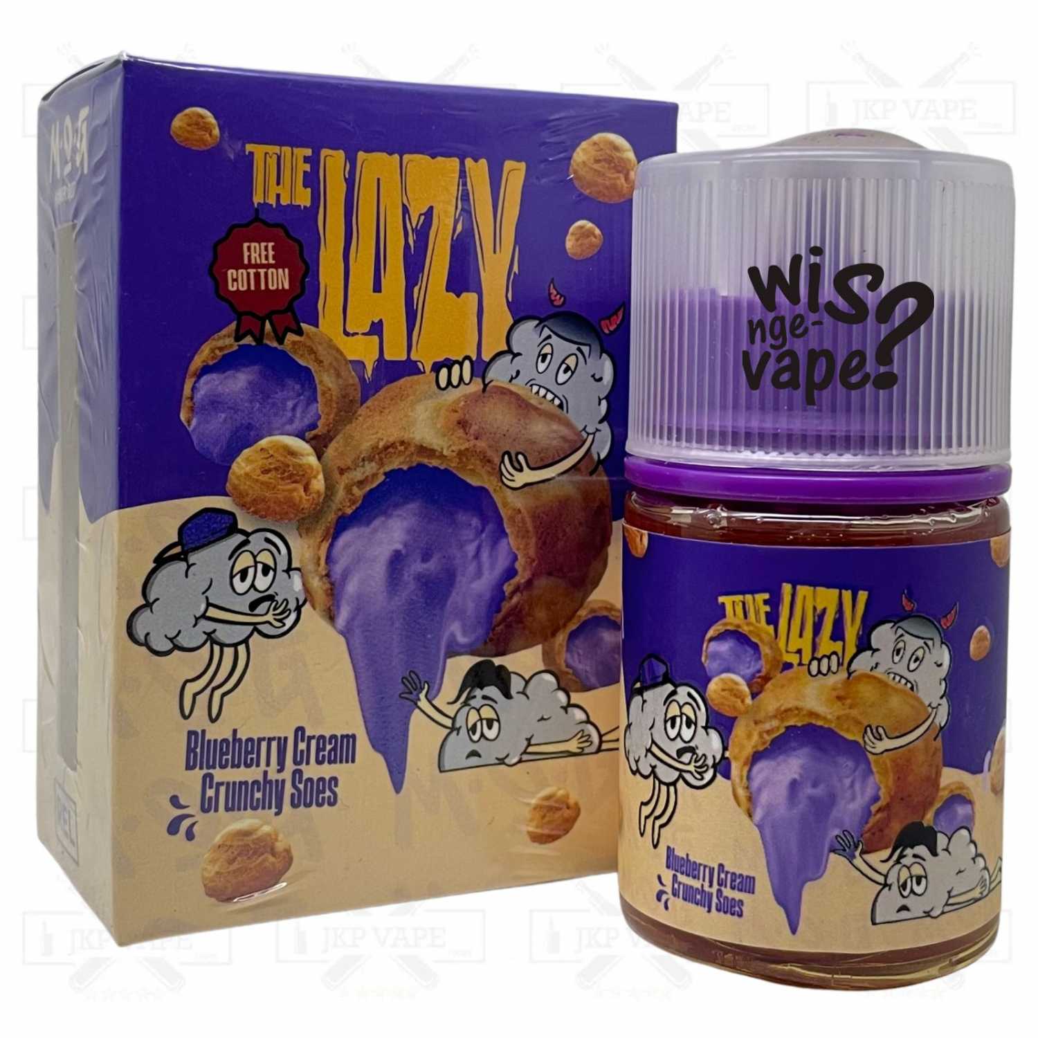 Jual The Lazy Blueberry Cream Crunchy Soes 60ml - Freebase