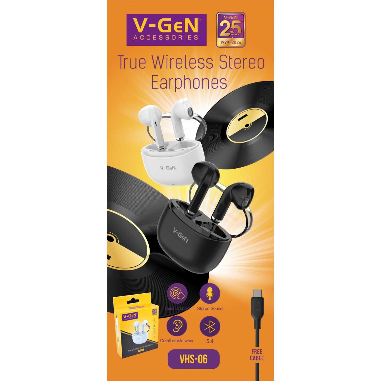Jual V-GeN VH-S06 True Wireless Stereo Earphones Bluetooth 5.4