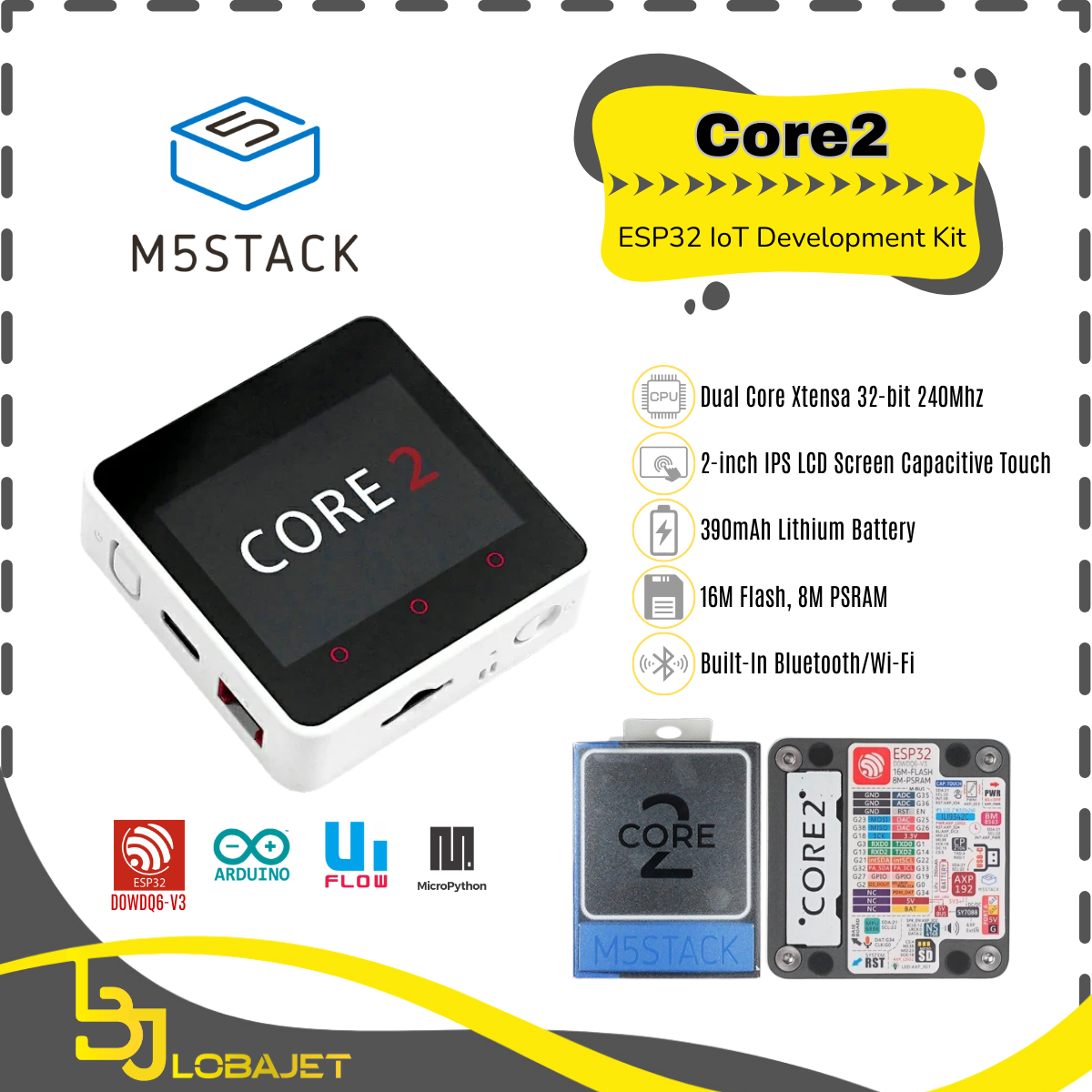 Jual M5Stack Core2 - ESP32 IoT Development Kit | Jakmall.com
