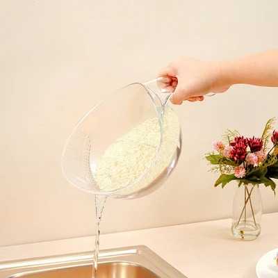 Jual Wadah Saringan cuci Beras Sayur Buah Plastik PET Transparan