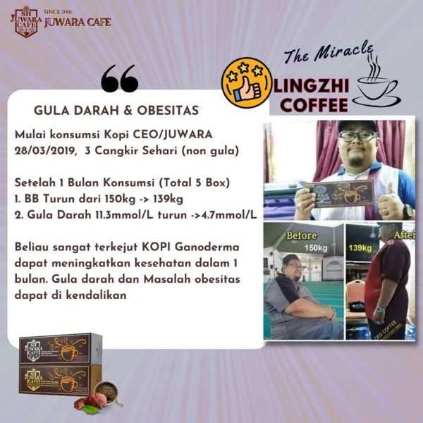 Jual Kopi Sehat Ganoderma Juwara Cafe 3in1 & 4in1 | Jakmall.com