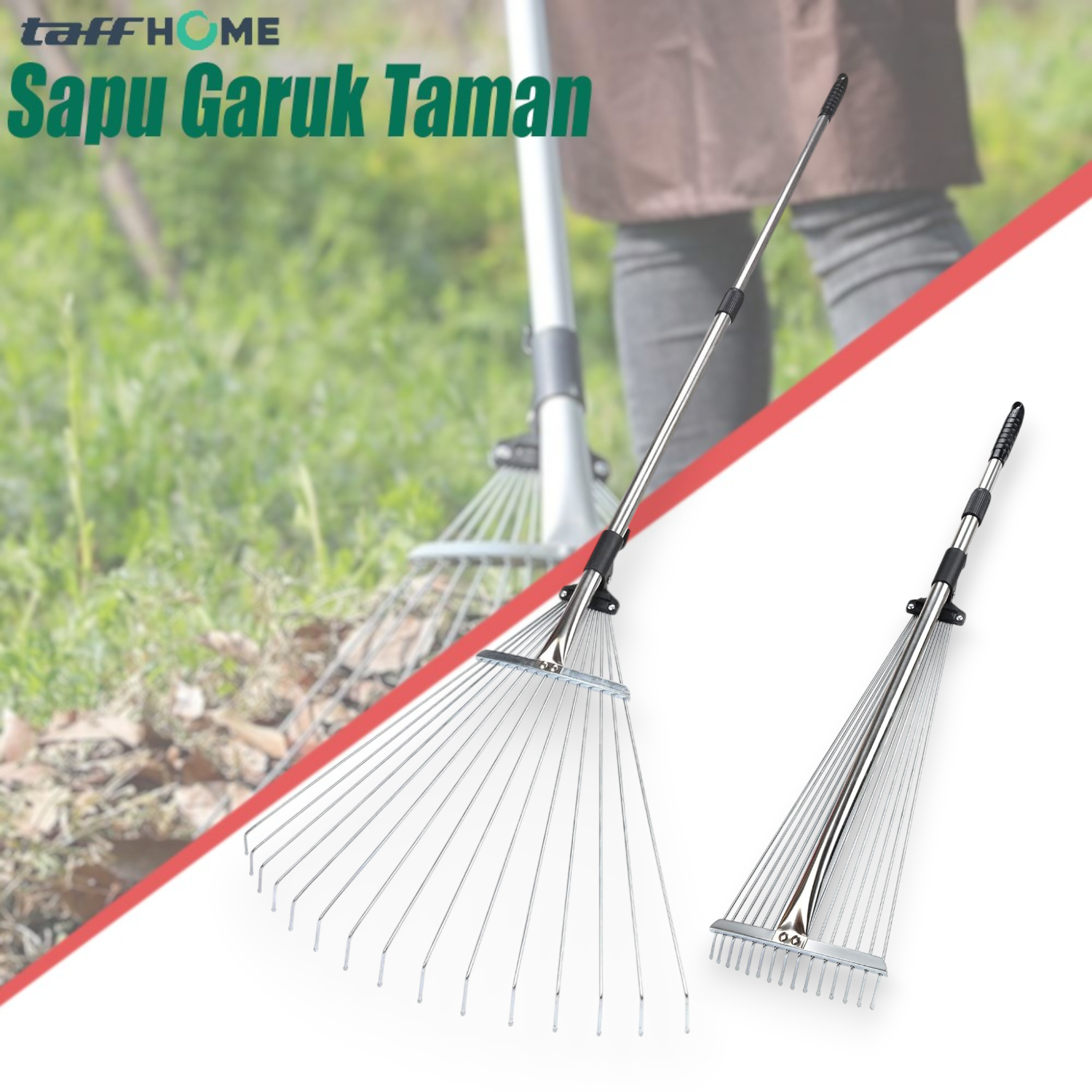 Jual TaffHOME Sapu Garuk Taman Garden Leaf Rake Carbon Steel 15