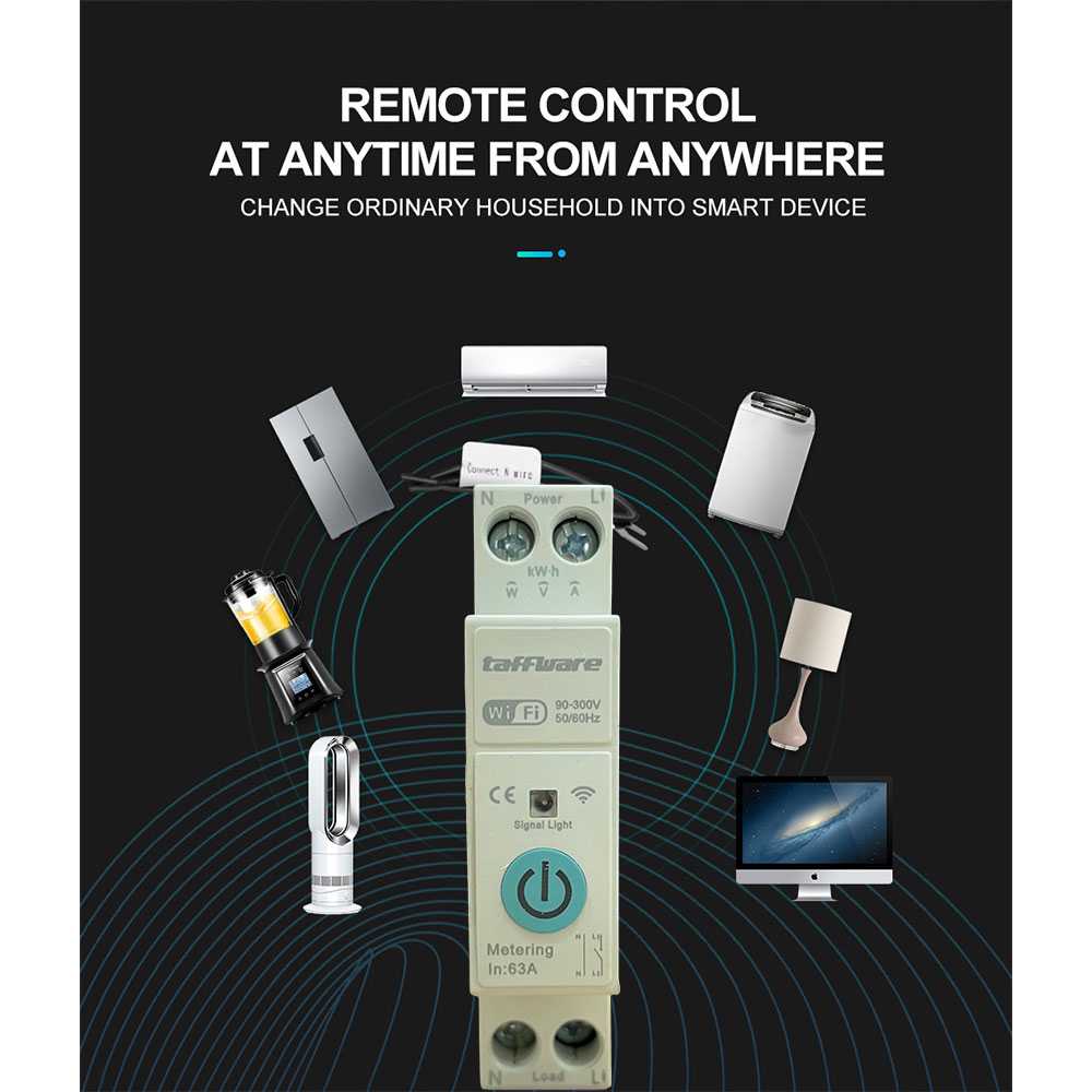 Jual Taffware Din Rail 1P WiFi Circuit Breaker Smart TUYA kWh