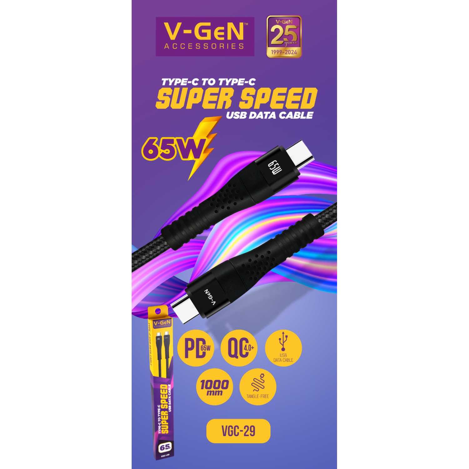 Jual Kabel Data USB V-GeN VGC-29 Super Fast Charging 65W 3A