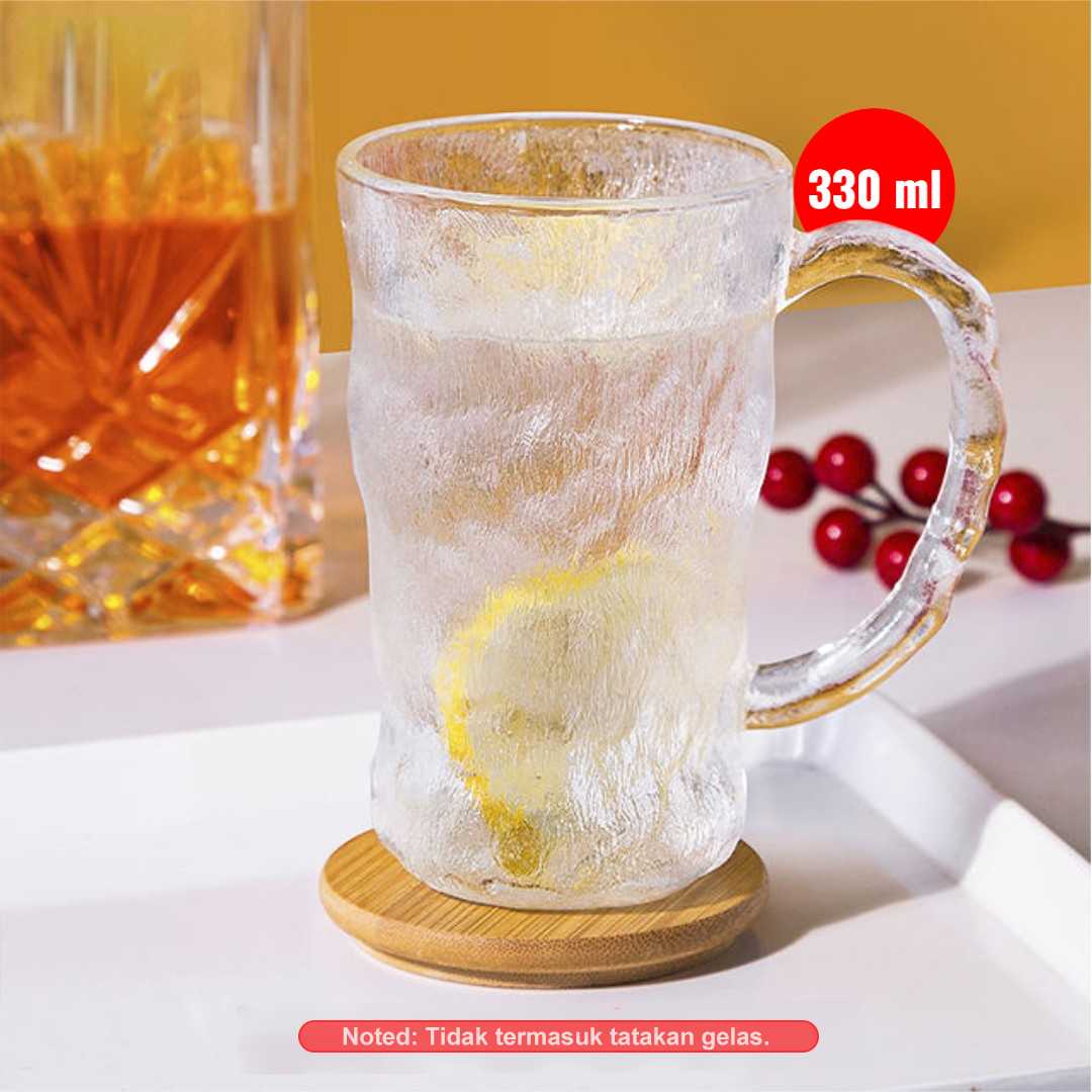 Jual Qianli Gelas Kaca Aesthetic Mug Kopi Teh Glacier Pattern
