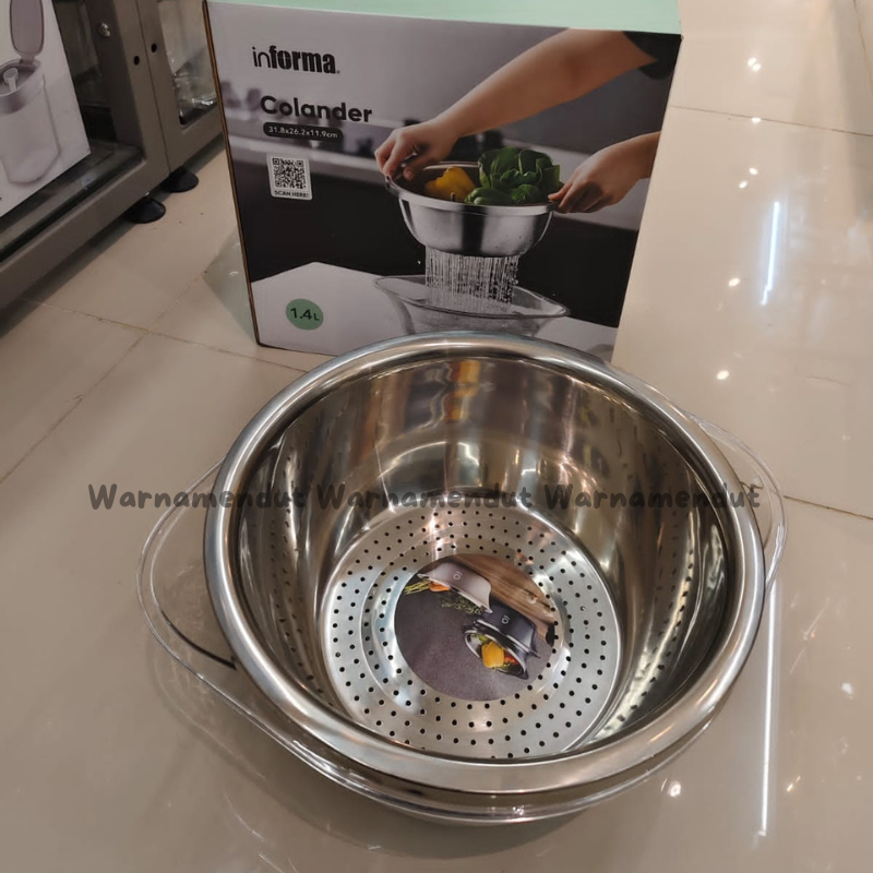 Jual Wadah Peniris Sayuran Buah Saringan Stainless Double Layer